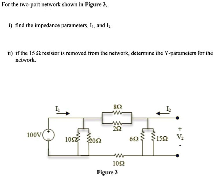 SOLVED: For the two-port network shown in Figure 3, find the impedance ...