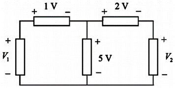 SOLVED: Calculate V1 and V2 in the following circuit 1V 2 V V 5V V2