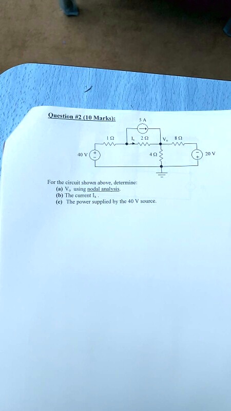 SOLVED: For the circuit shown above, determine (a) Vo using nodal analysis. (b) The current Ix ...