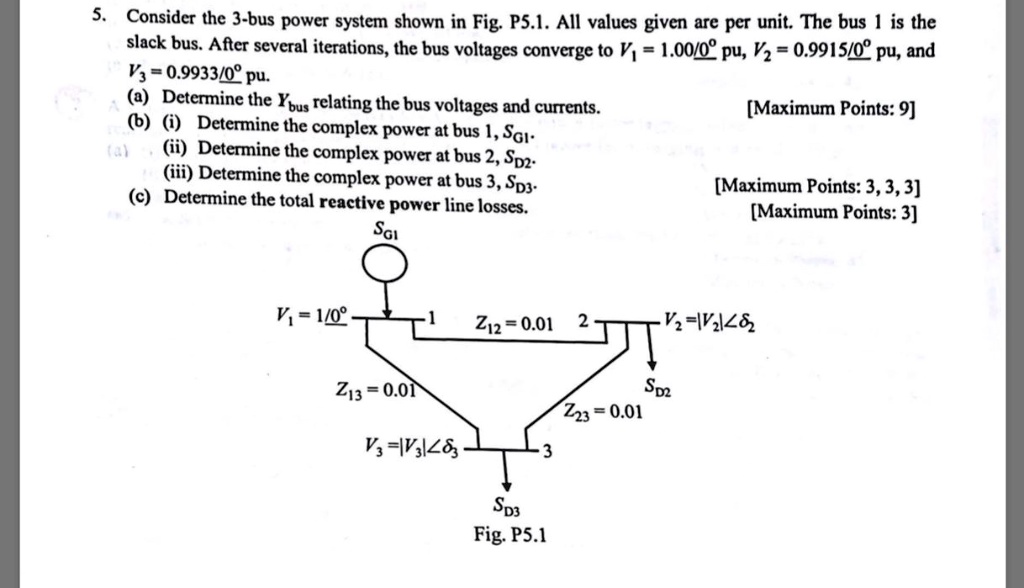 Video Solution 5 Consider The 3 Bus Power System Shown In Fig P51 All Values Given Are Per