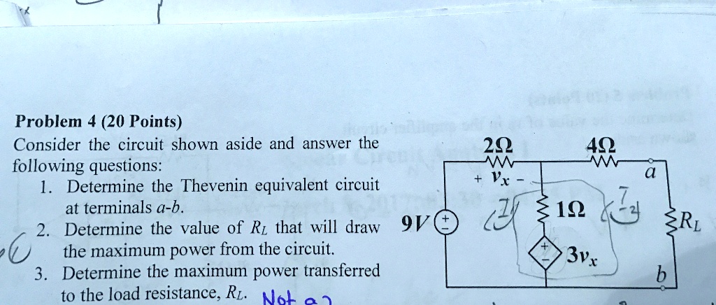 Problem 4 (20 Points) Consider the circuit shown below and answer the following questions: 1 ...
