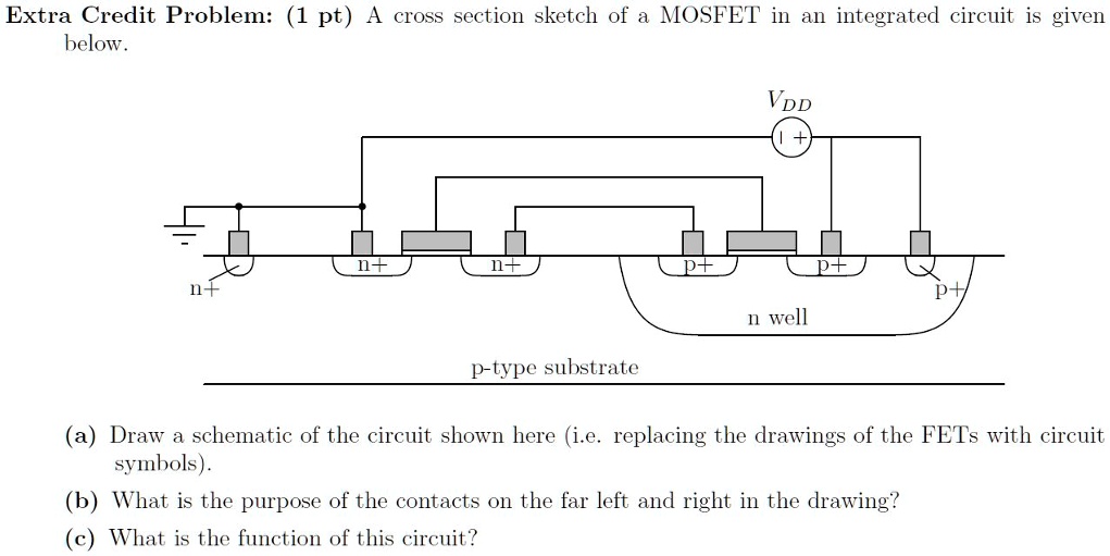 SOLVED: Extra Credit Problem: (1 pt A cross section sketch of a MOSFET ...