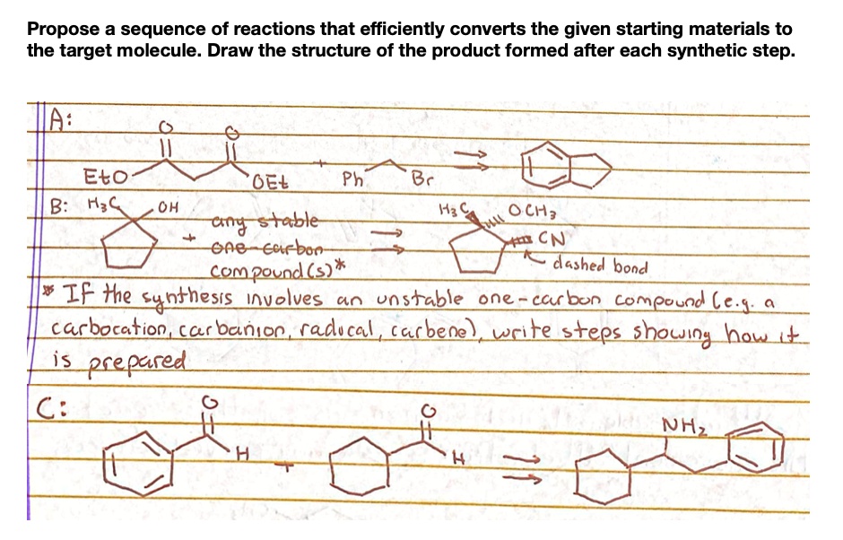 SOLVED: Propose a sequence of reactions that efficiently converts the given starting materials ...