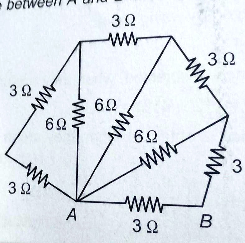 SOLVED: 'find the equivalent resistance between A and B in the given figure'