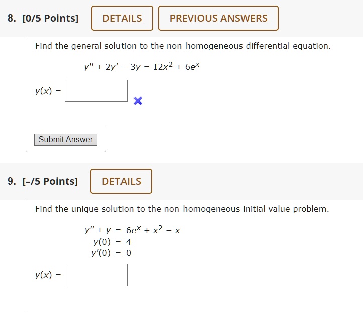 SOLVED: Find the general solution to the non-homogeneous differential ...