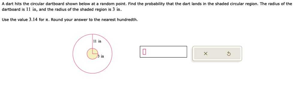 SOLVED: A dart hits the circular dartboard shown below at a random point. Find the probability ...