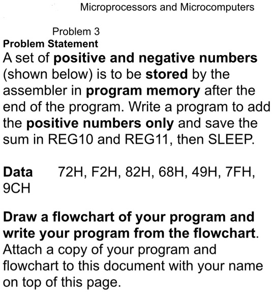 Solved Pic18f45k20 Processor Microprocessors And Microcomputers Problem 3 Problem Statement A 4582