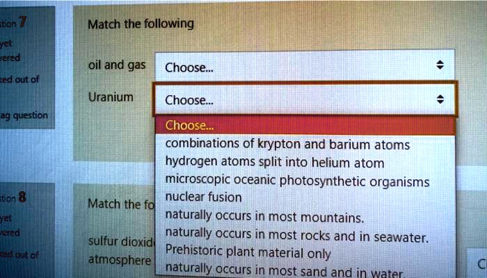 SOLVED: Match the following: - et erred - oil and gas Choose: - ced out ...
