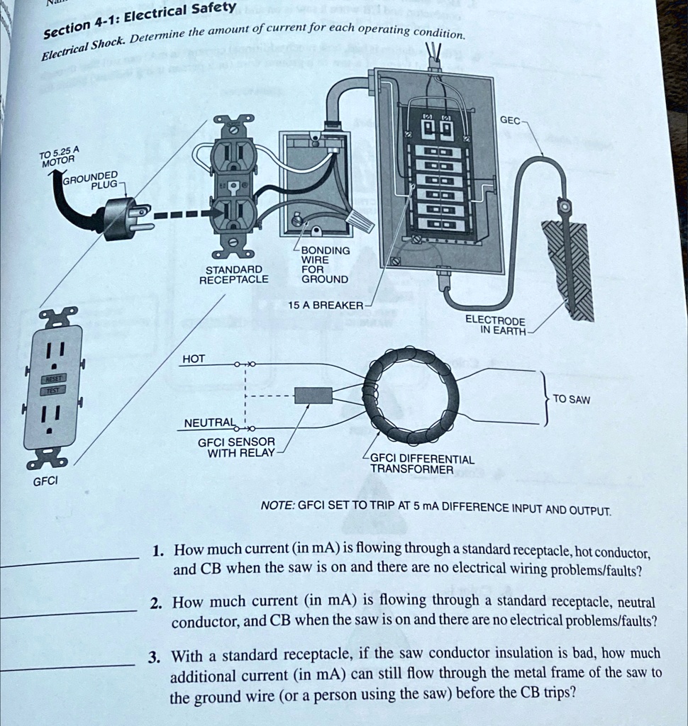 Section 4-1: Electrical Safety Electrical Shock. Determine the amount ...