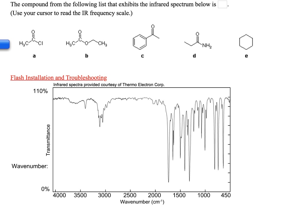 SOLVED: The compound from the following list that exhibits the infrared ...