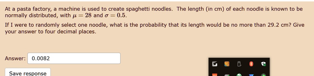 SOLVED: At a pasta factory, a machine is used to create spaghetti ...