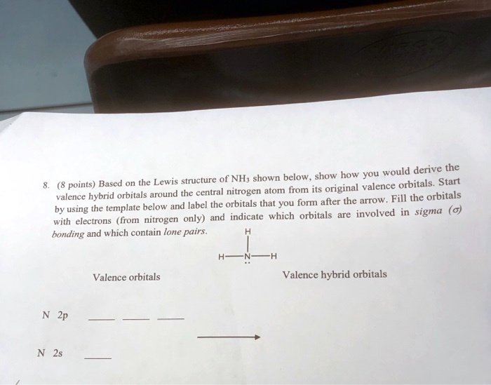 SOLVED: would derive the Lewis structure of NH; shown below show how you points) Based on the ...