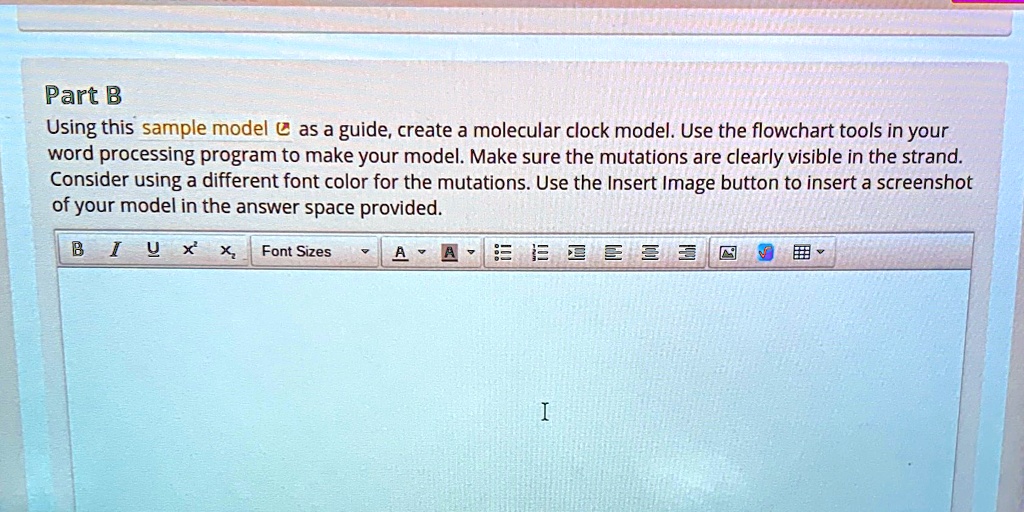 Part B Using this sample model as a guide, create a molecular clock model. Use the flowchart ...