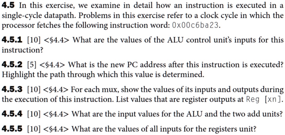 Solved 45 In This Exercise We Examine In Detail How An Instruction Is Executed In A Single 