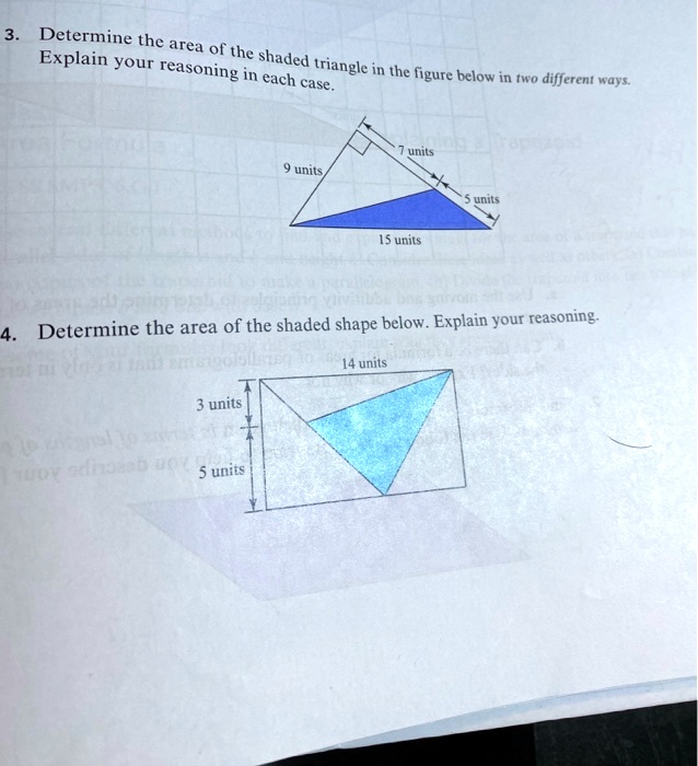3. Determine the area of the shaded triangle in the figure below in two ...