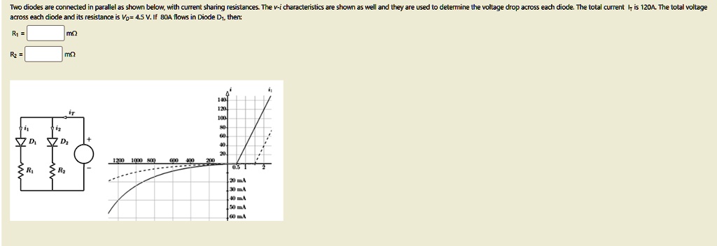 two diodes are connected in parallel as shown below with current ...