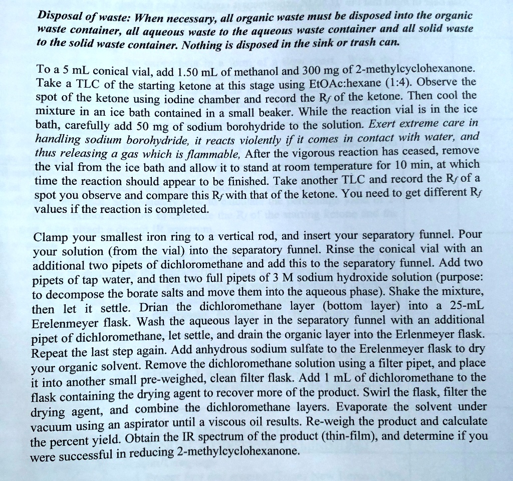 disposal f waste when necessary all organic waste must be disposed into ...