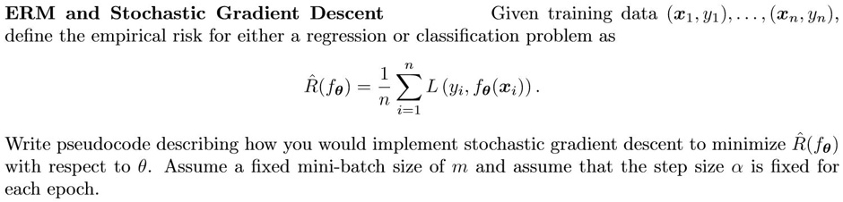 erm and stochastic gradient descent given training data 191 define the ...