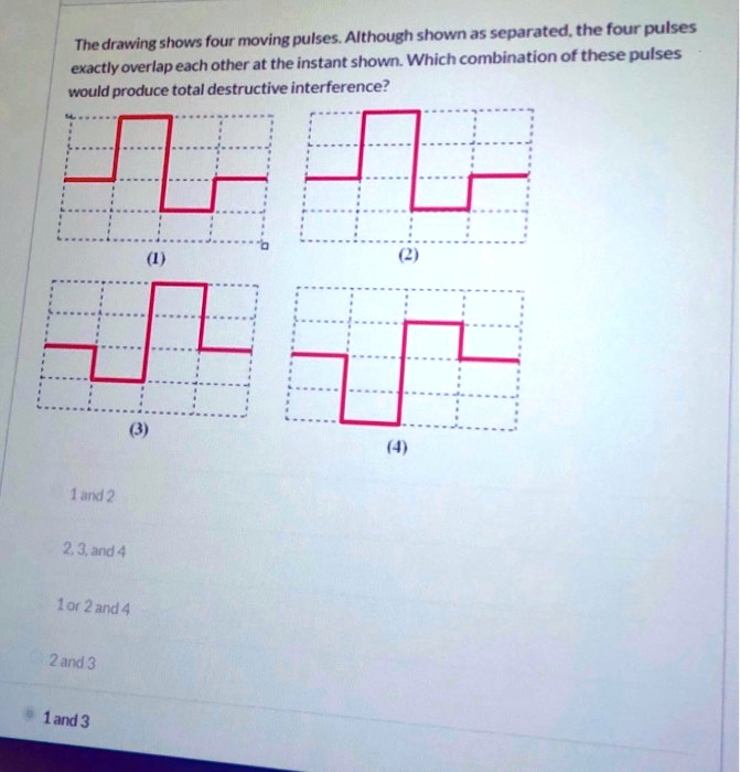 SOLVED: The drawing shows four moving pulses Although shown as ...