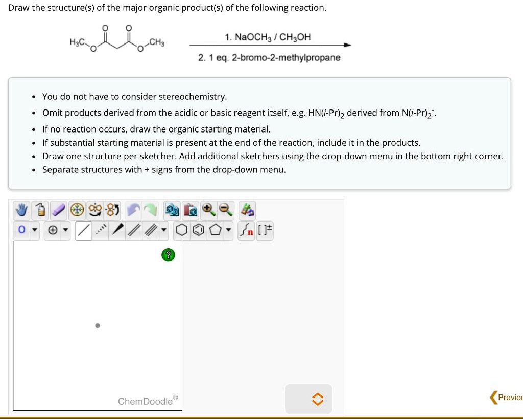 Solved Draw The Structures Of The Major Organic Products Of The Following Reaction Draw