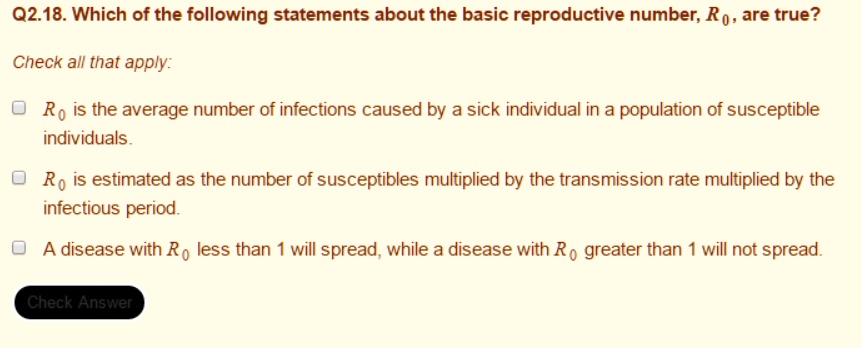 Q2.18. Which of the following statements about the basic reproductive ...