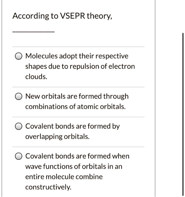 SOLVED: According to VSEPR theory, Molecules adopt their respective ...