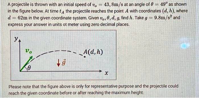 SOLVED: A projectile is thrown with an initial speed of v=43.8 m/s at ...