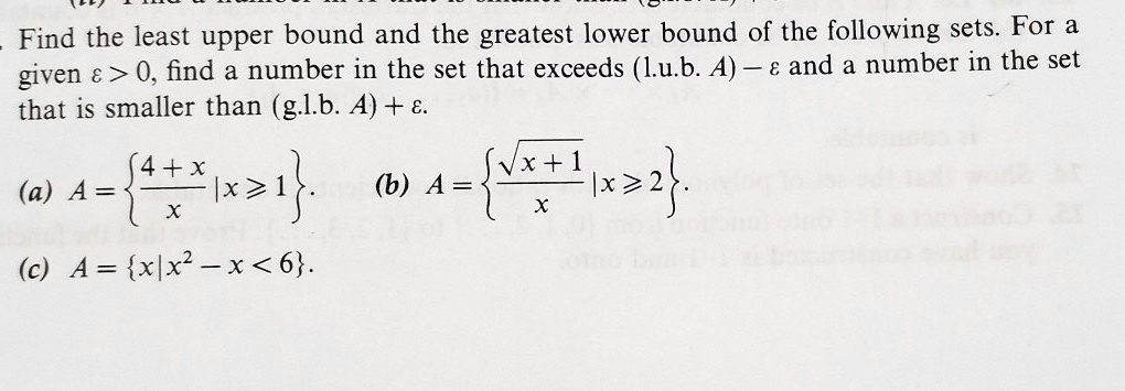 find the least upper bound and the greatest lower bound of the ...