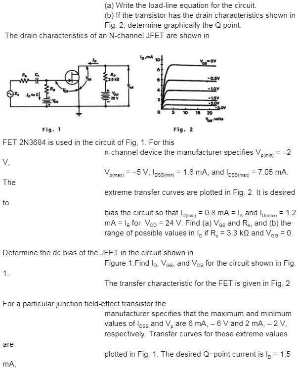 SOLVED: Write the load-line equation for the circuit. If the transistor has the drain ...