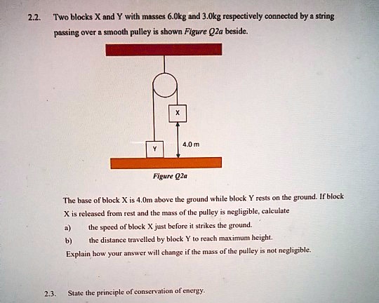 SOLVED:Two blocks X and Y with masscs 6.Okg and _ Okg respeclively ...
