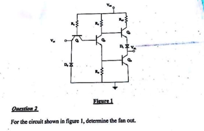 SOLVED: Voltage drop at D1 = 0.7V, transistors: Vce = 0V Figure 1 Question 2 For the circuit ...