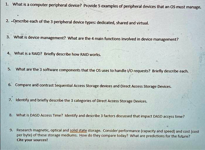 SOLVED: What is a computer peripheral device? Provide 5 examples of ...