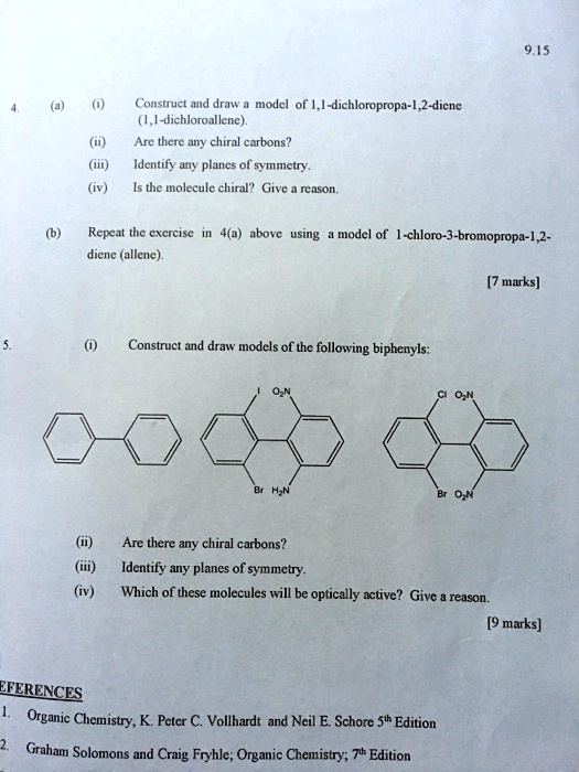 SOLVED: Constnuct and drau model 1,1-dichloropropa-[,2-dicnc (1,-dichloroallene). Are there any ...