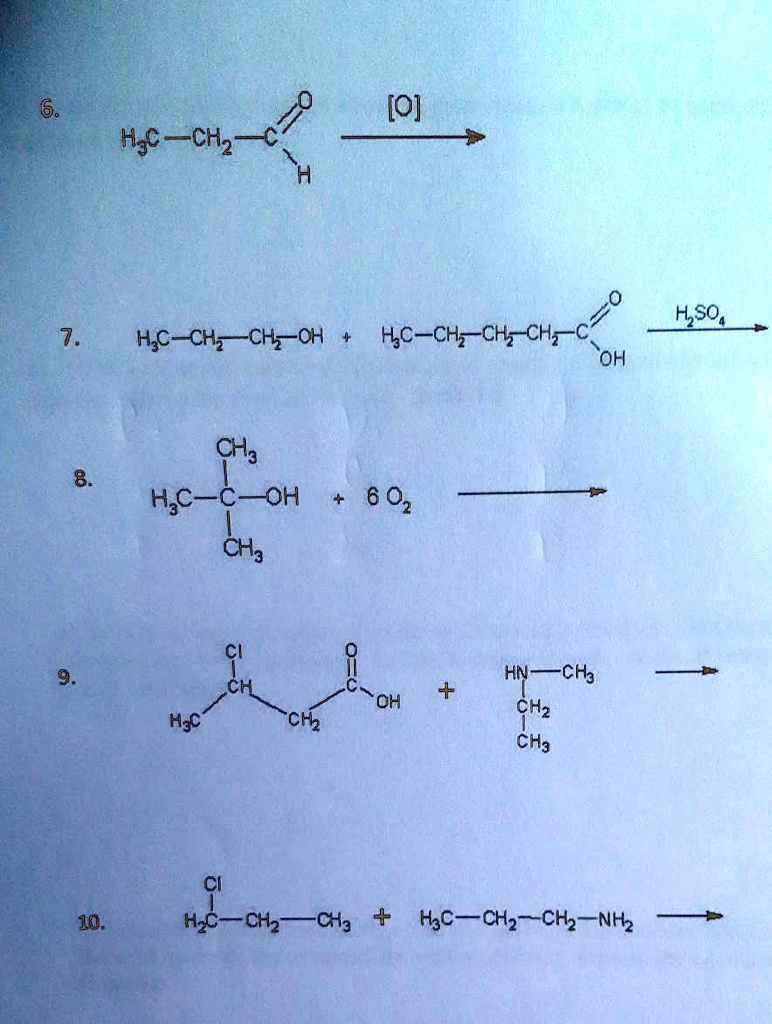 VIDEO solution: HfCH3 HSO4 7. HSC-CH3 CH3-OH HC-CH3-CH3-CH3 C OH CH4 H3C-C-OH CH4 6 O2 Cl HN-CH3 ...