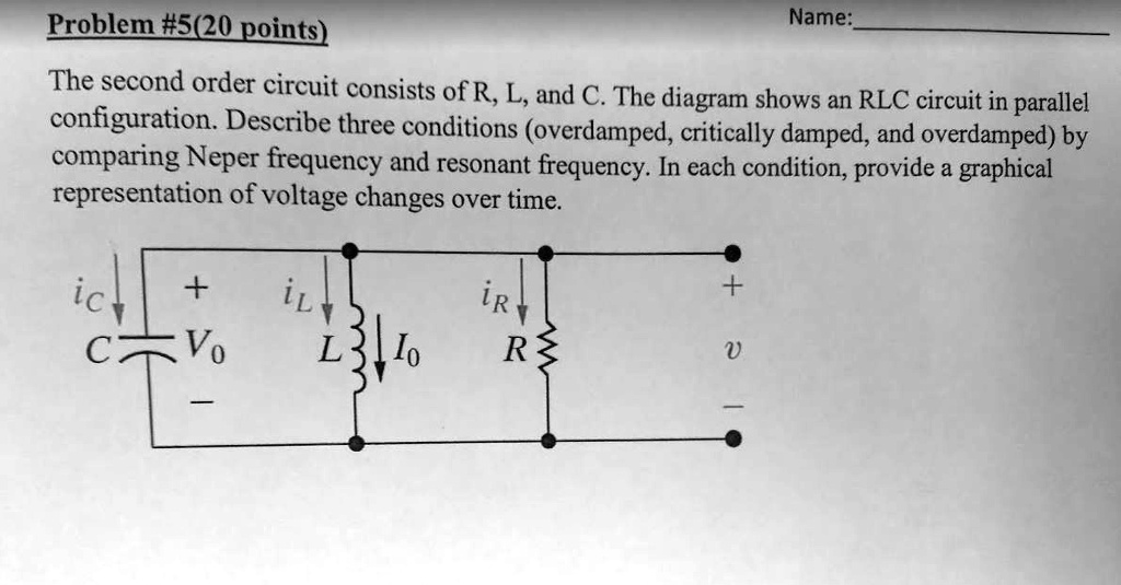 Problem #5(20 points) Name: The second order circuit consists of R, L ...