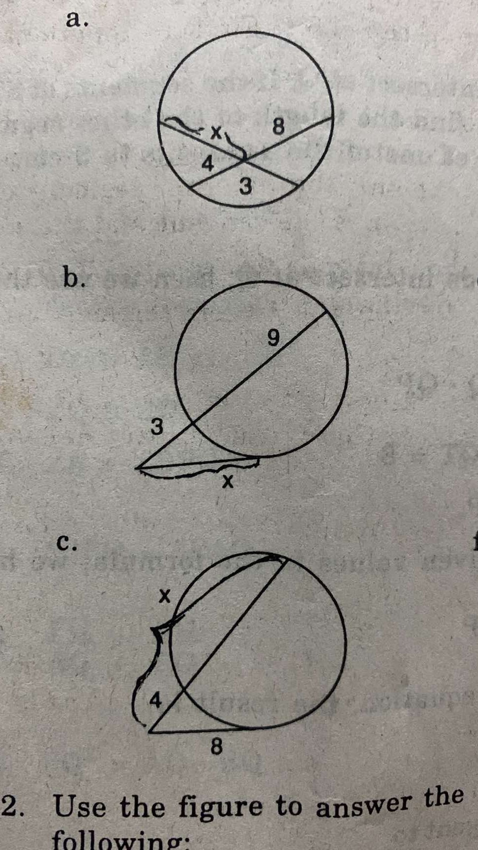 a b c 2 use the figure to answer the