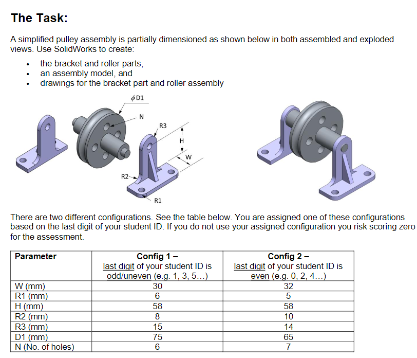 the task a simplified pulley assembly is partially dimensioned as shown ...