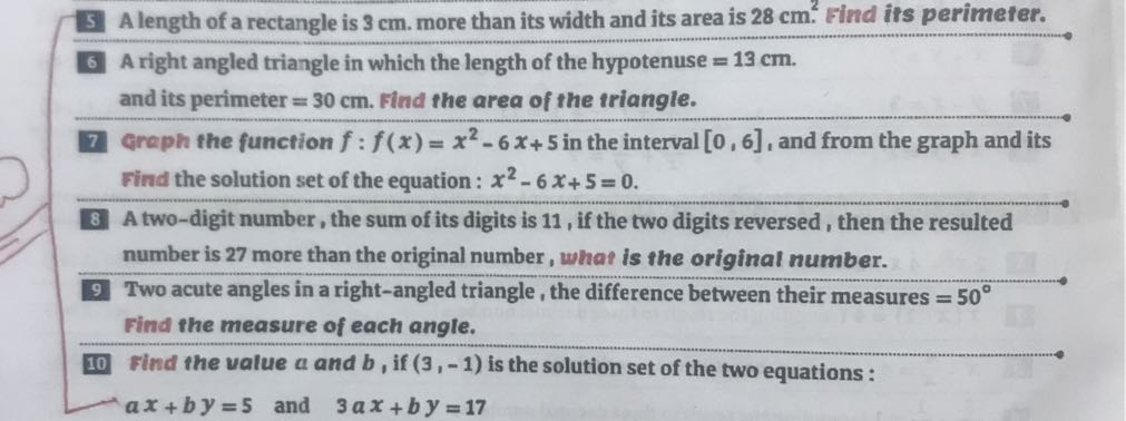 5. A length of a rectangle is 3 cm . more than its width and its area ...