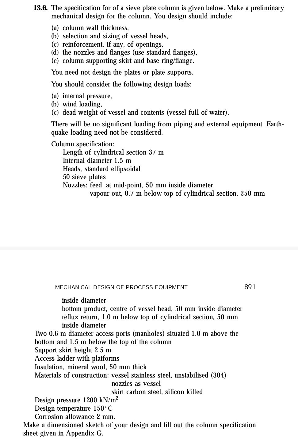 136 the specification for of a sieve plate column is given below make a preliminary mechanical ...