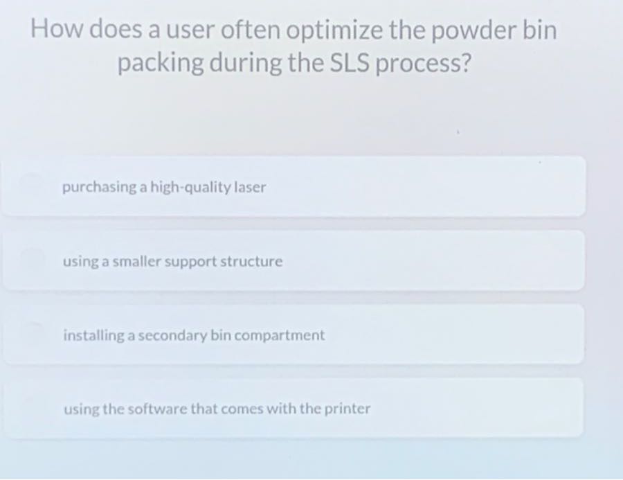 how does a user often optimize the powder bin packing during the sls process purchasing a high ...