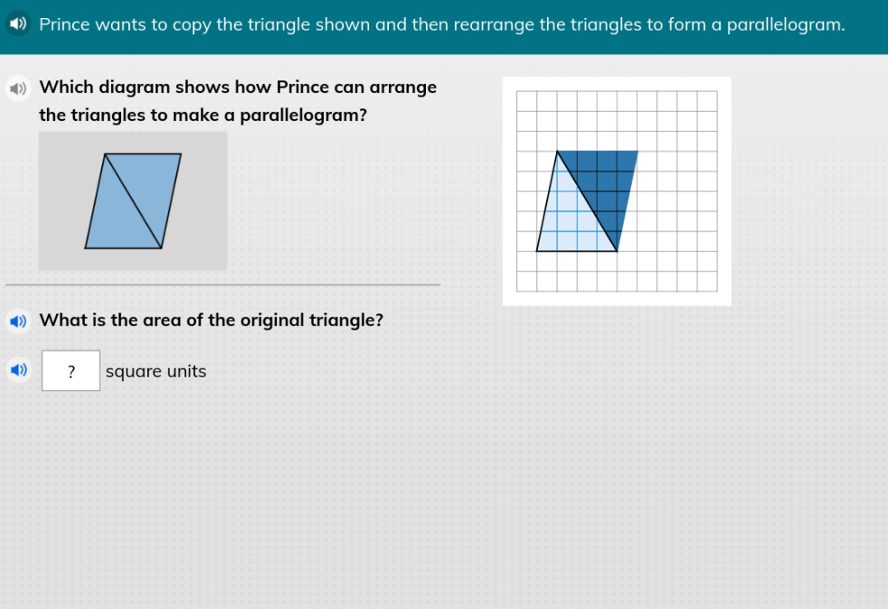 Prince wants to copy the triangle shown and then rearrange the ...