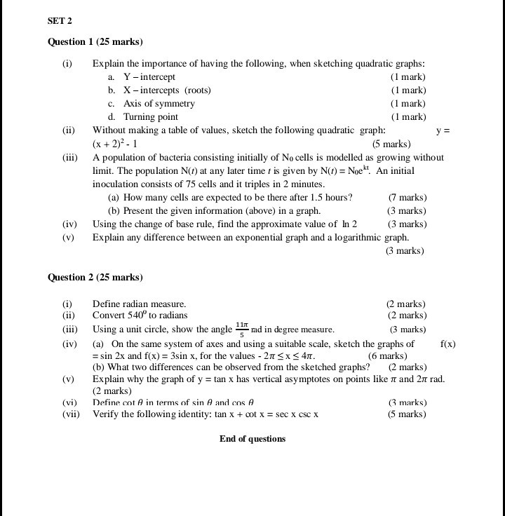 SET 2 Question 1 ( 25 marks) (i) Explain the importance of having the ...