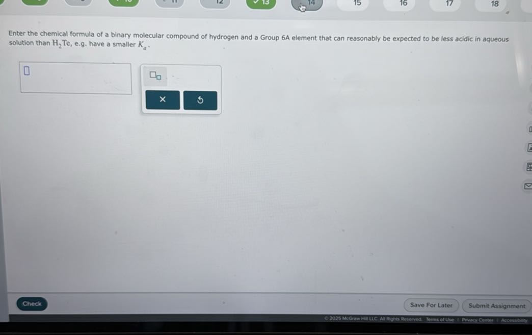 Enter the chemical formula of a binary molecular compound of hydrogen ...