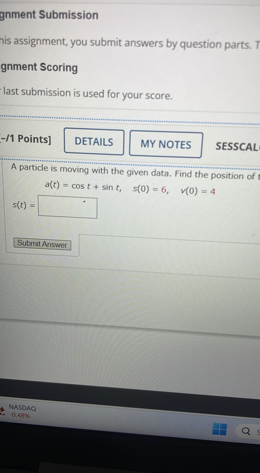 gnment submission nis assignment you submit answers by question parts gnment scoring last ...