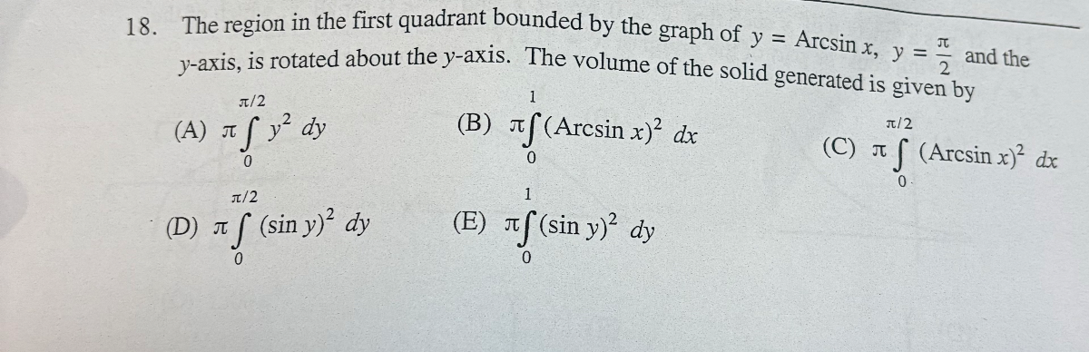 SOLVED: 18. The region in the first quadrant bounded by the graph of y ...