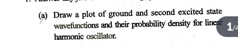 A Draw A Plot Of Ground And Second Excited State Wavefunctions And