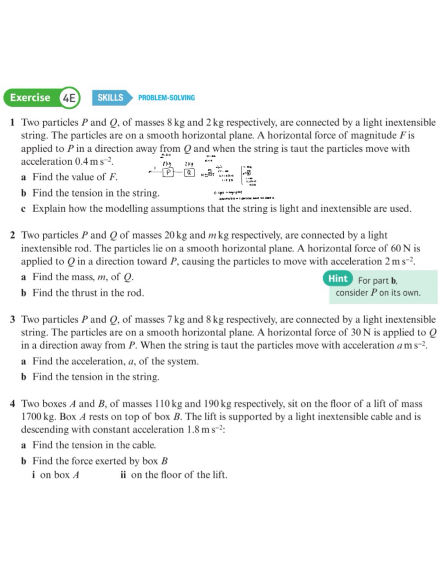 exercise 4e skills problem solving 1 two particles p and q of masses 8 kg and 2 kg respectively ...