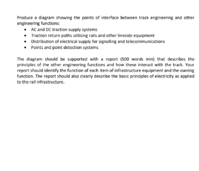produce a diagram showing the points of interface between track ...