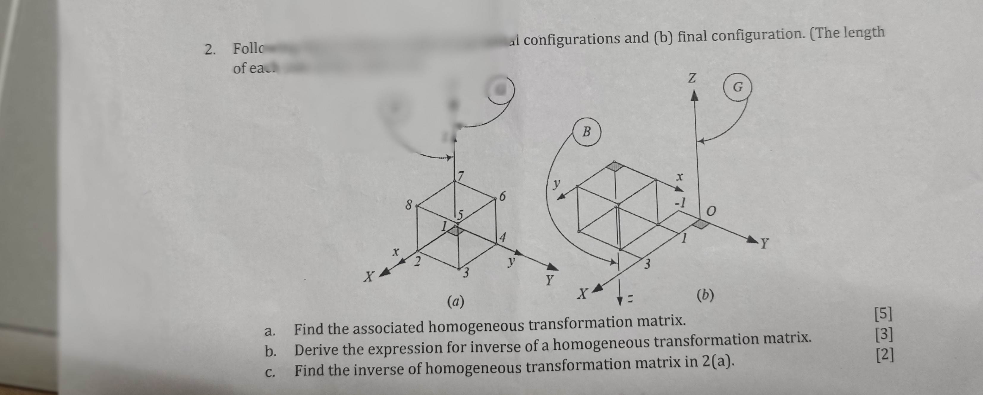 2. Follc al configurations and (b) final configuration. (The length of ...