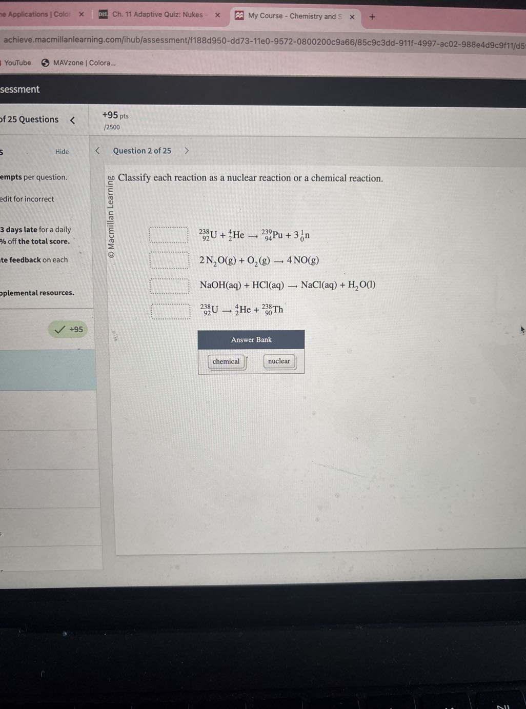 Applications / Colo: Ch. 11 Adaptive Quiz: Nukes My Course - Chemistry ...